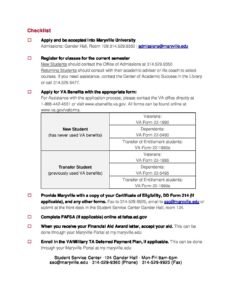 VA Student Checklist
