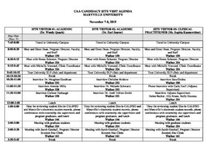 CAA SITE VISIT SCHEDULE 10.28.19